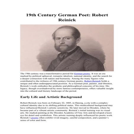 19th Century German Poet Robert Reinick.docx