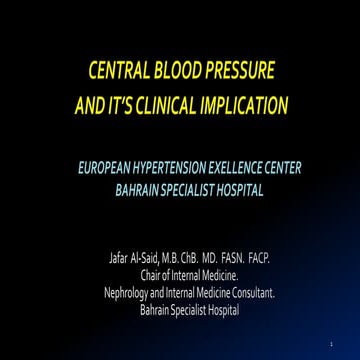Central Blood Pressure and its clinical implications | PPT