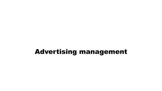 Advertising management | PPT