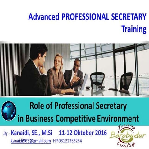 Advanced PROFESSIONAL SECRETARY Training_Role of Professional Secretary ...