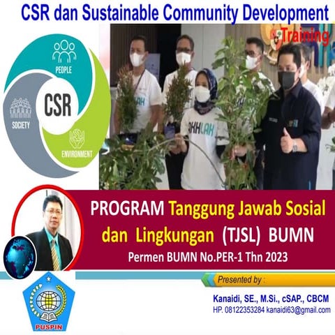 PROGRAM Tanggung Jawab Sosial dan Lingkungan (TJSL) BUMN (PER-1 Thn 2023) _"Pelatihan CSR BUMN ...