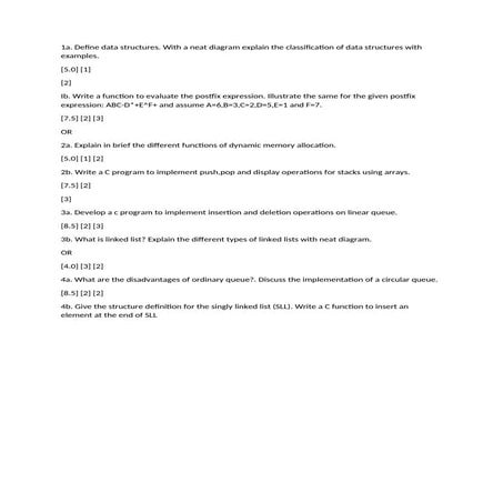 CS8391 Data Structures Part B Questions Anna University | DOC