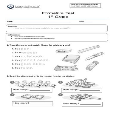 1 A B Formative English Test | DOCX