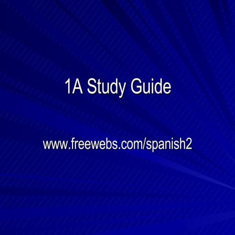 1A Study Guide | PPT
