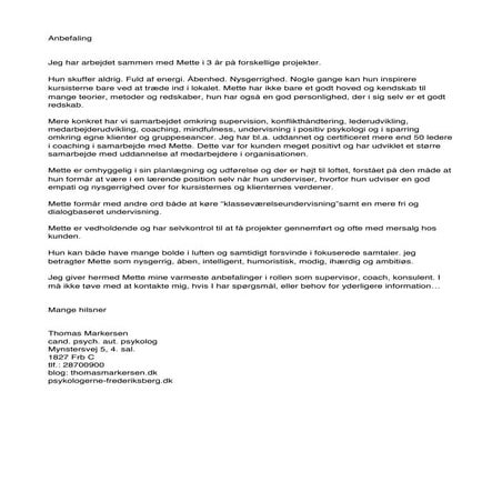 Anbefaling Thomas Markersen | PDF