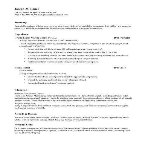 Joseph M Lance- Resume | PDF
