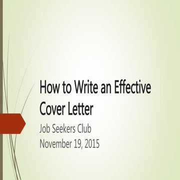 How to Write an Effective Cover Letter | PPT