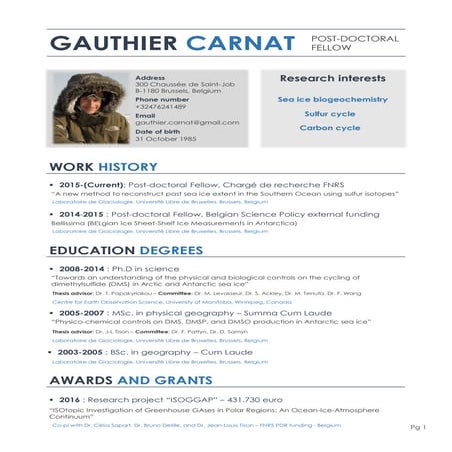 Science CV (2016) | PDF