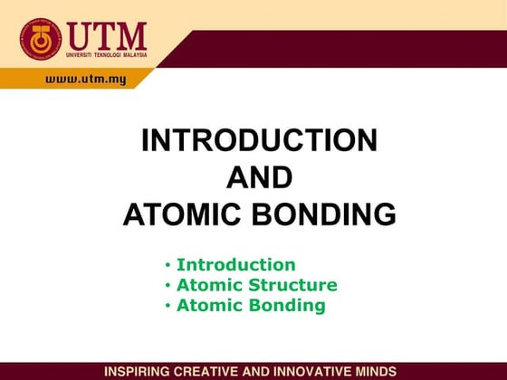 Atomic Structure and Bonding | PPT