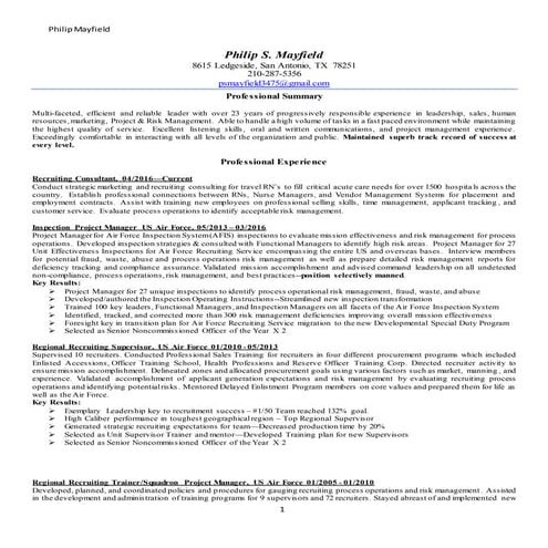 Philip Mayfield Resume 1 | PDF