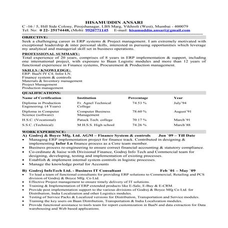 HIA-Resume | PDF | Free Download