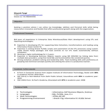 Mayank Tyagi - Profile (1) | PDF