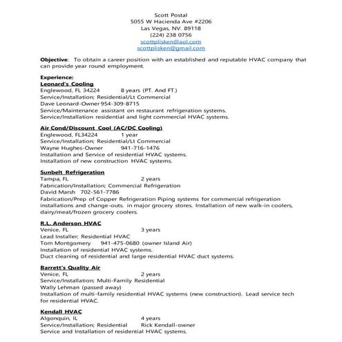 Scott Postal Resume | DOCX