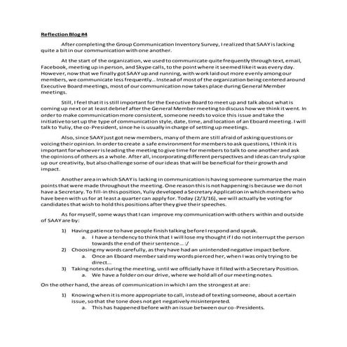 Reflection Blog 4 | DOCX