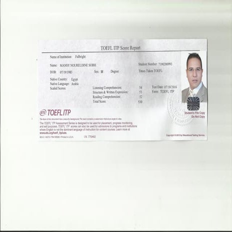 ITP SCORE REPORT | PPT