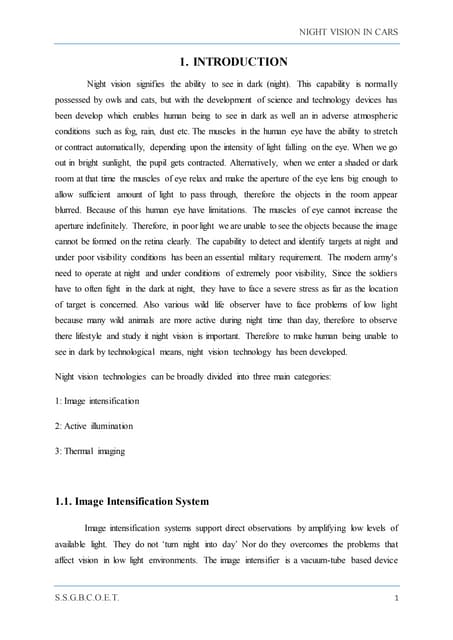 Report on Night Vision Technology | DOCX | Cameras and Camcorders ...