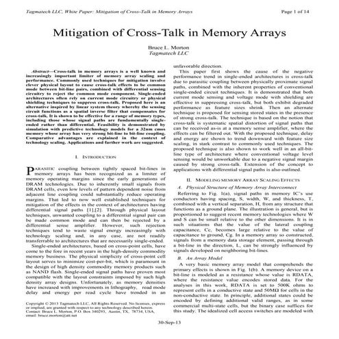 Mitigation of Cross-Talk in Memory Arrays | PDF