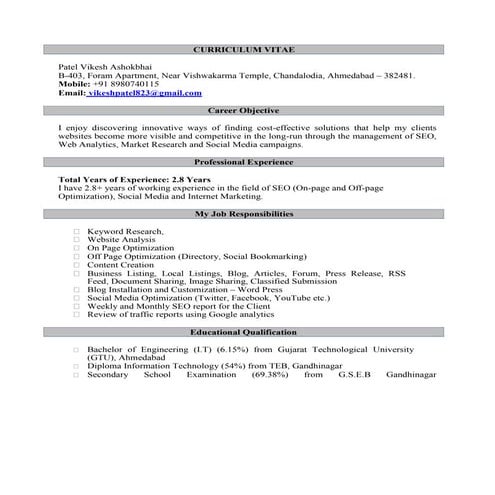 Vivek resume | PDF