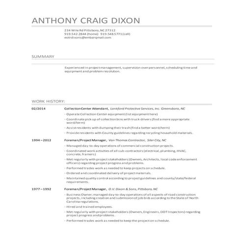 Resume ACD Bullet Format | PDF