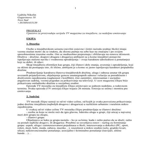 TV projekat Mixer (talk show) | PDF