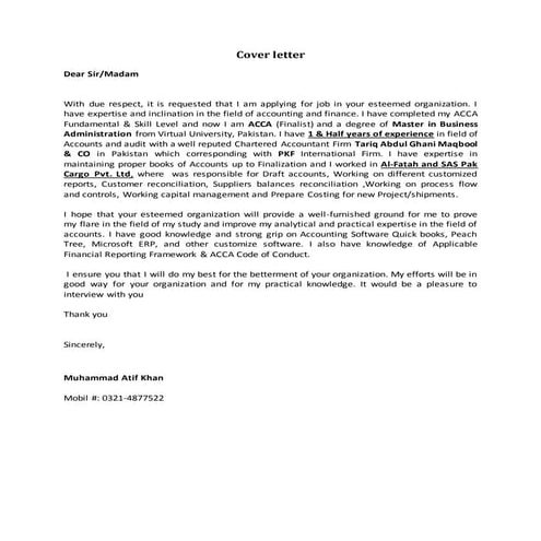 Atif CV with Cover letter | DOCX