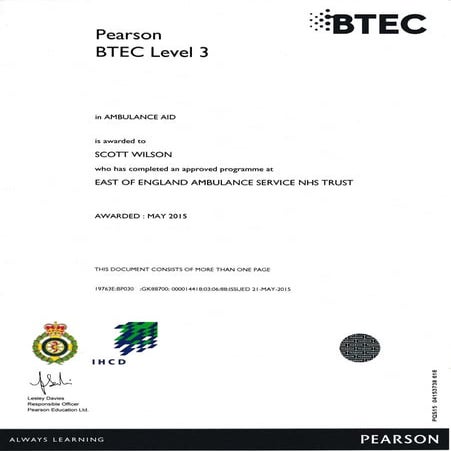 BTEC Level 3 Tech Cert | PDF