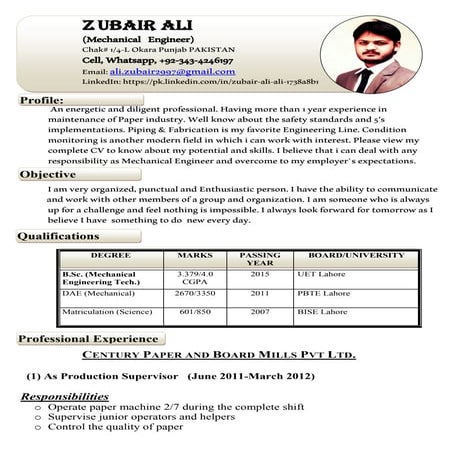 ZUBAIR ALI Resume.BWL -new. | PDF