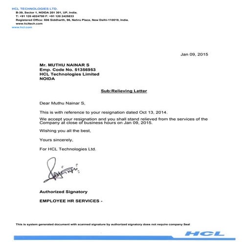 RelievingLetter | PDF