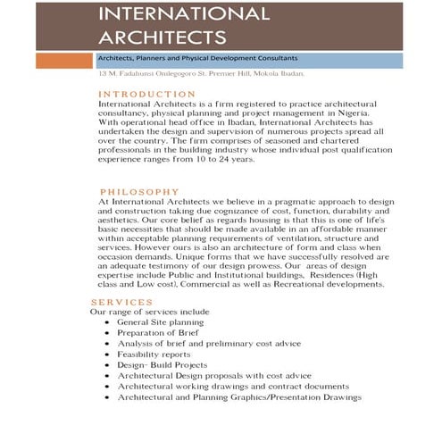 International Architects profile 2015 | PDF