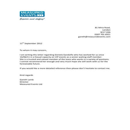 Ultimate Sport Expo Reference letter | DOCX