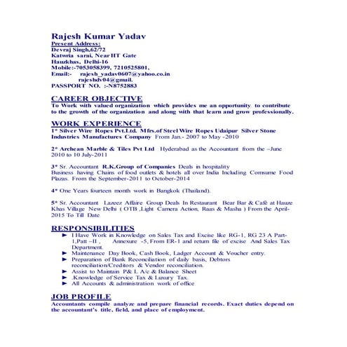 Resume Rajesh Yadav | DOCX
