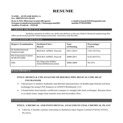RESUME_Avinash | PDF