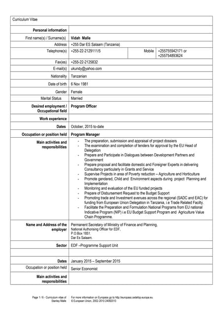 CV of REHEMA ALLY | PDF | Business | Business and Finance