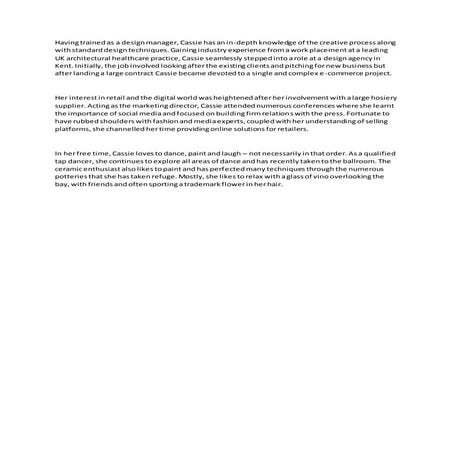 About Cassie | DOCX