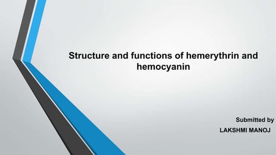 Hemocyanin and Hemerythrin | PPT