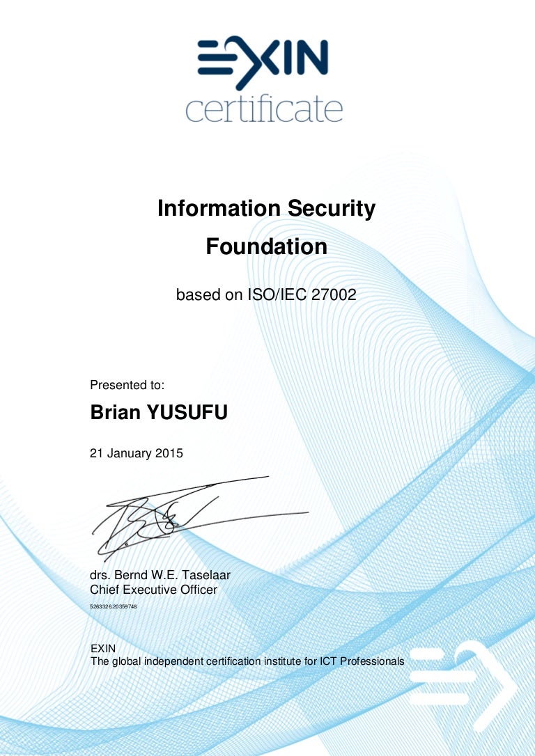 EXIN-CERTIFICATE-ISO27002