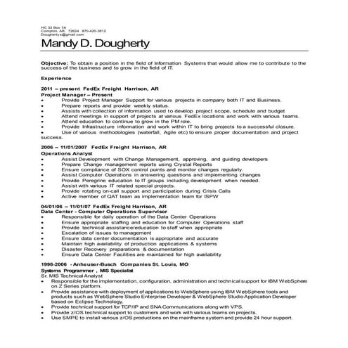emf CV MEP Project-Construction Manager | DOC