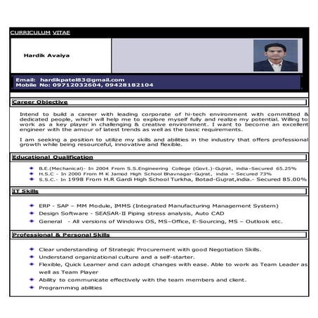 Hardik avaiya Resume | DOCX