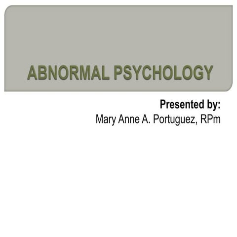 1 Abnormal Psychology (Intro) | PPTX