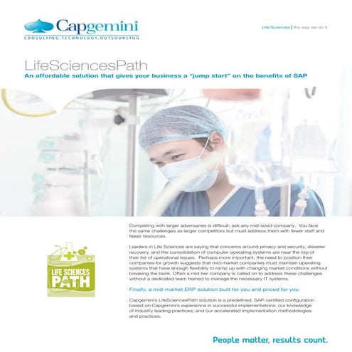 Capgemini - SAP Life Sciences Path_2016 | PDF