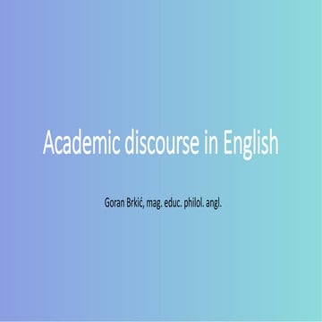 Lesson 1: Academic discourse | PPT