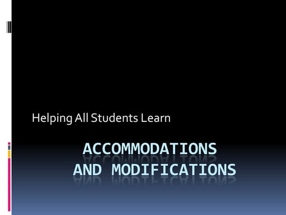 ACCOMMODATION AND MODIFICATION IN THE K-12 CURRICULUM | PPTX