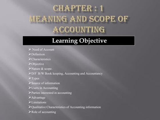 Accounting concepts and principles | PPTX | Business | Business and Finance