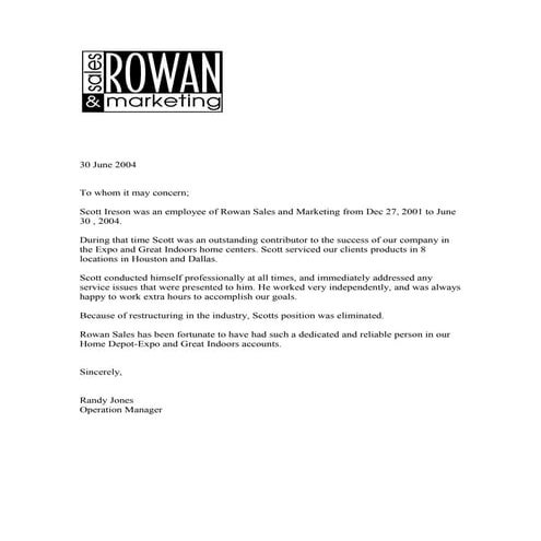 Rowan Letter | PDF