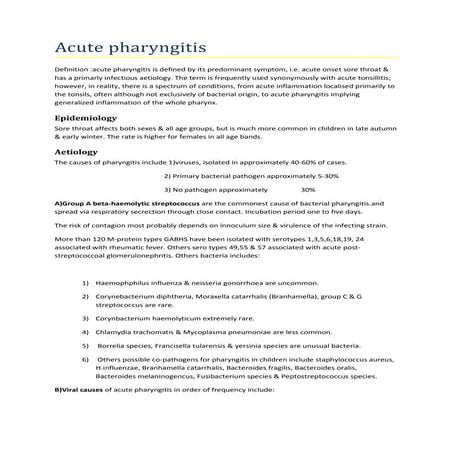 1)acute pharyngitis | DOC