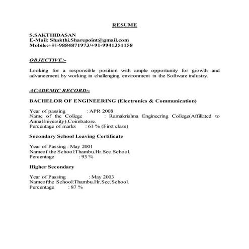 Shakthi_Resume | PDF