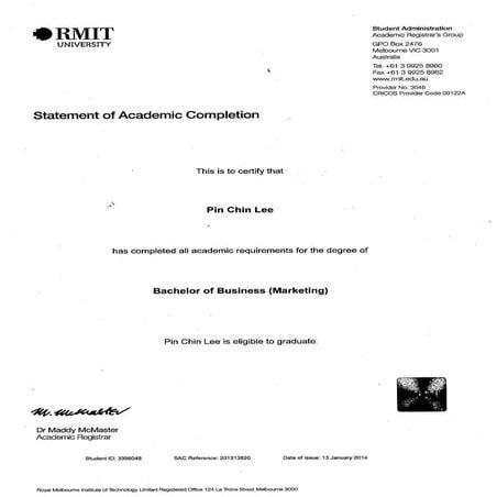 RMIT cert | PDF