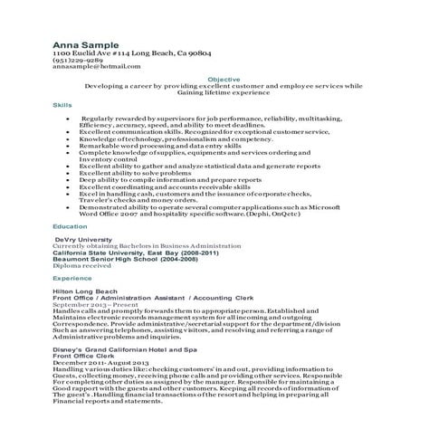 Consumer Resume | DOCX