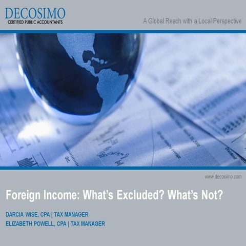 Foreign Income: What's Excluded? What's Not? | PDF