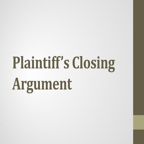 Plaintiff’s Closing Argument Stern | PDF
